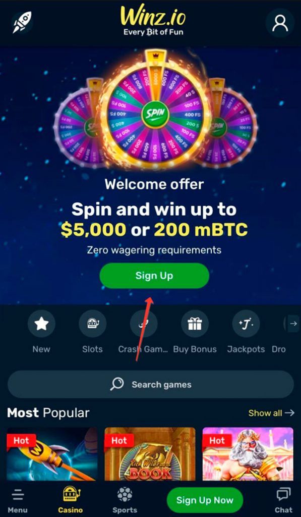 How to create an accout at Winz.io